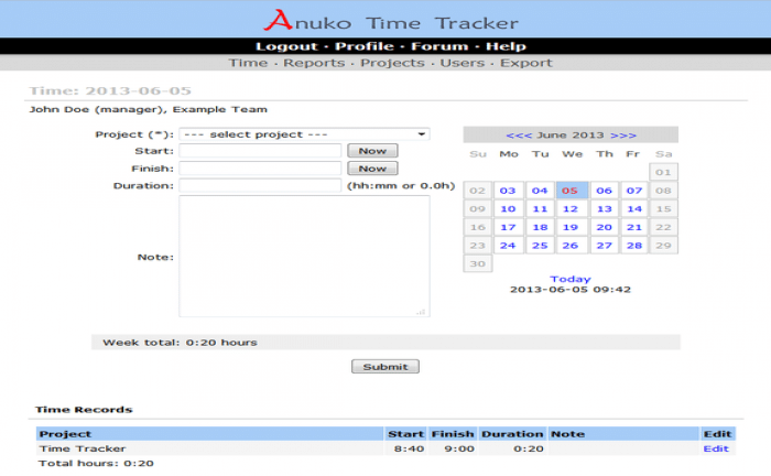 Anuko Time Tracker 1.8.16.3313