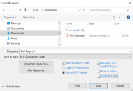 Gratis PDF-printer til Windows – CutePDF Writer