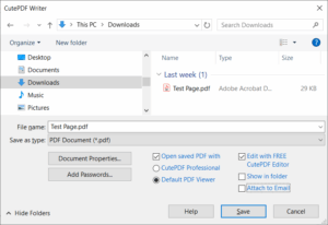 Gratis PDF-printer til Windows – CutePDF Writer